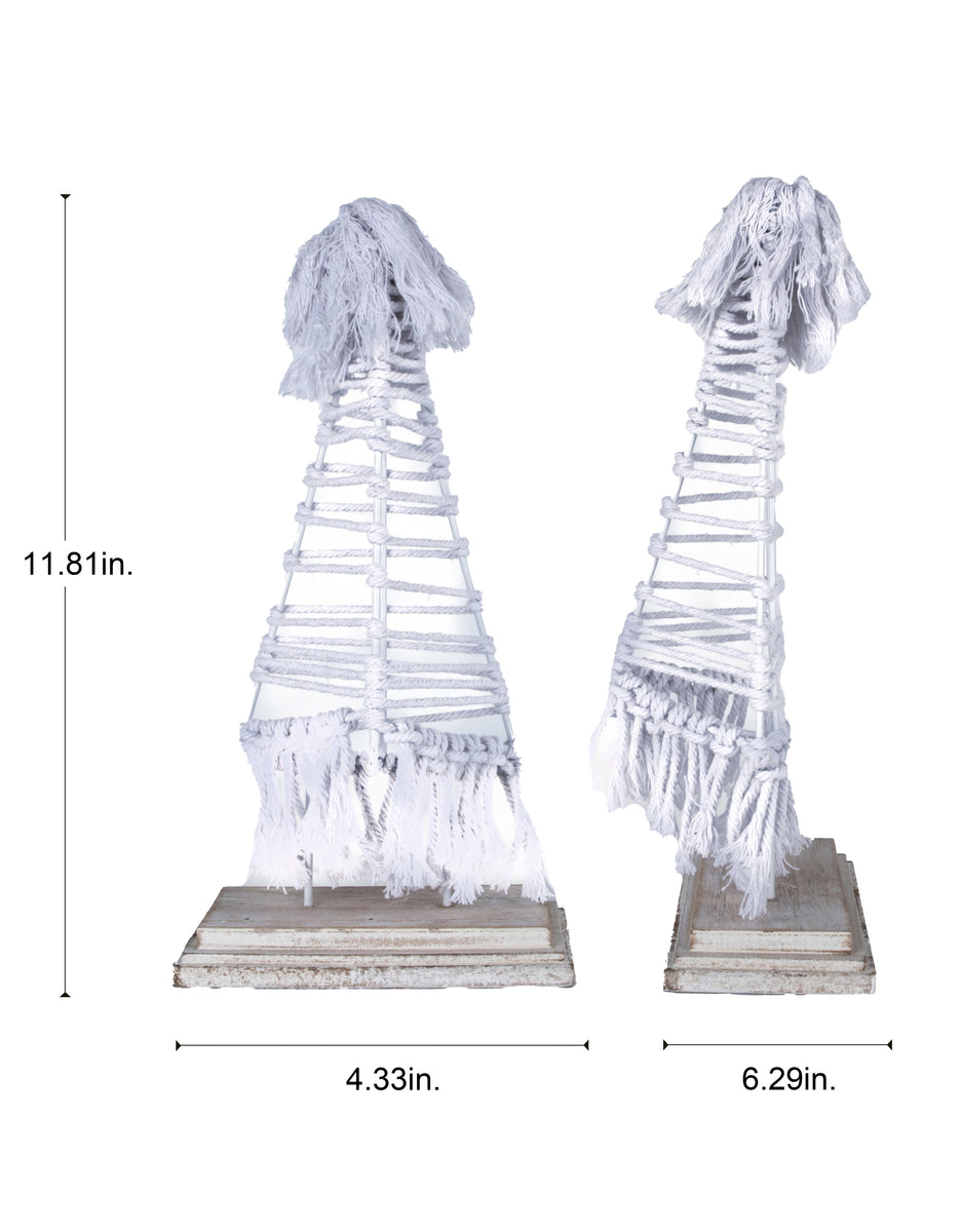 Becki Owens Freestanding White Cotton Rope Fabric Cone Tree | DesignStyles