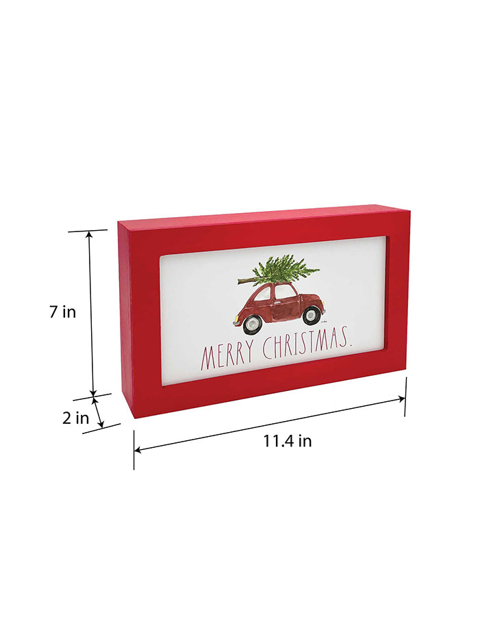 Rae Dunn Red “Merry Christmas” Wooden Sign for Tabletop | DesignStyles
