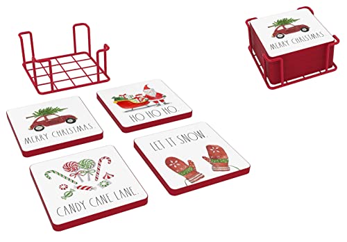 Rae Dunn Set of 4 “Merry Christmas” Christmas Coasters | DesignStyles