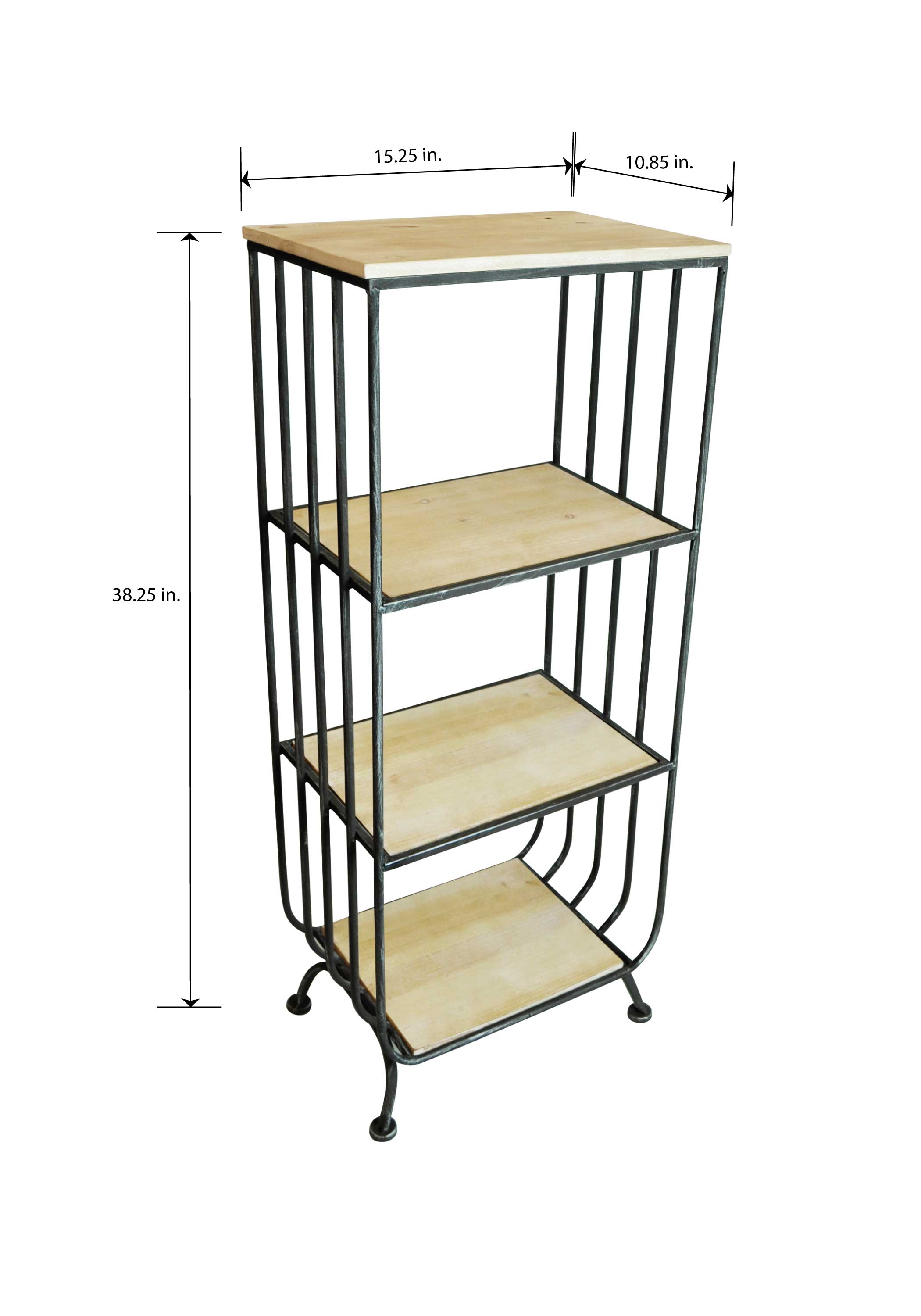 4-Tiers Metal and Wooden Shelf Organizer | DesignStyles