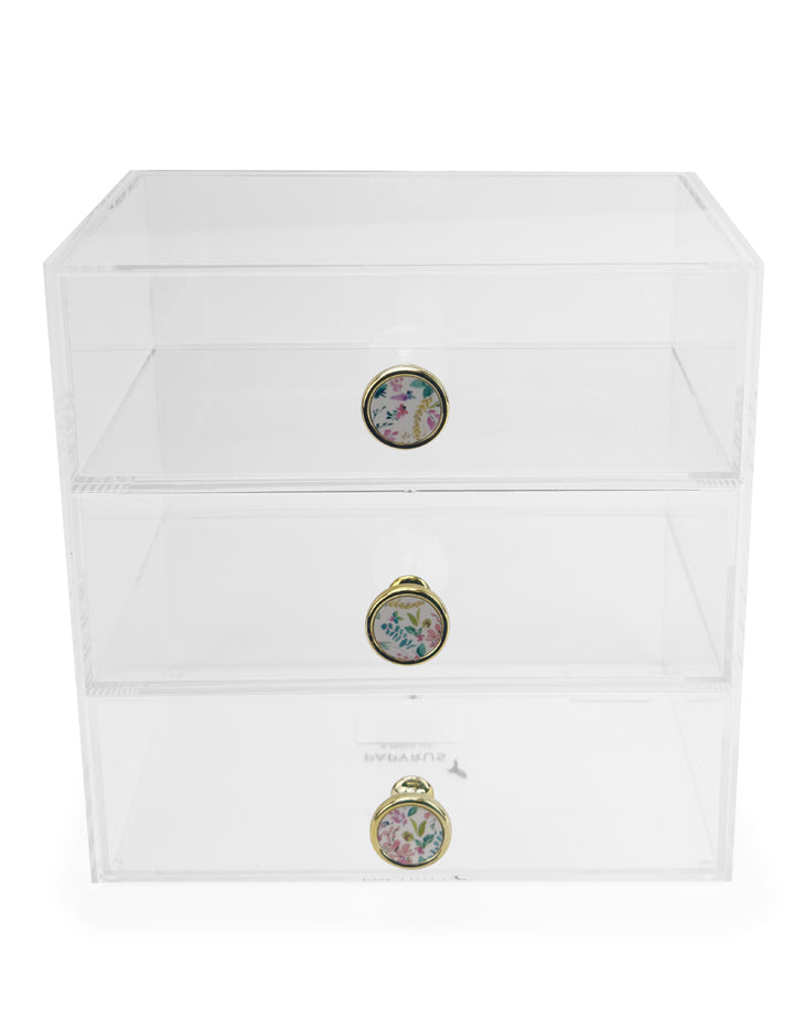 Papyrus Acrylic Desktop Drawer Organizer with Floral-Theme Knobs ...