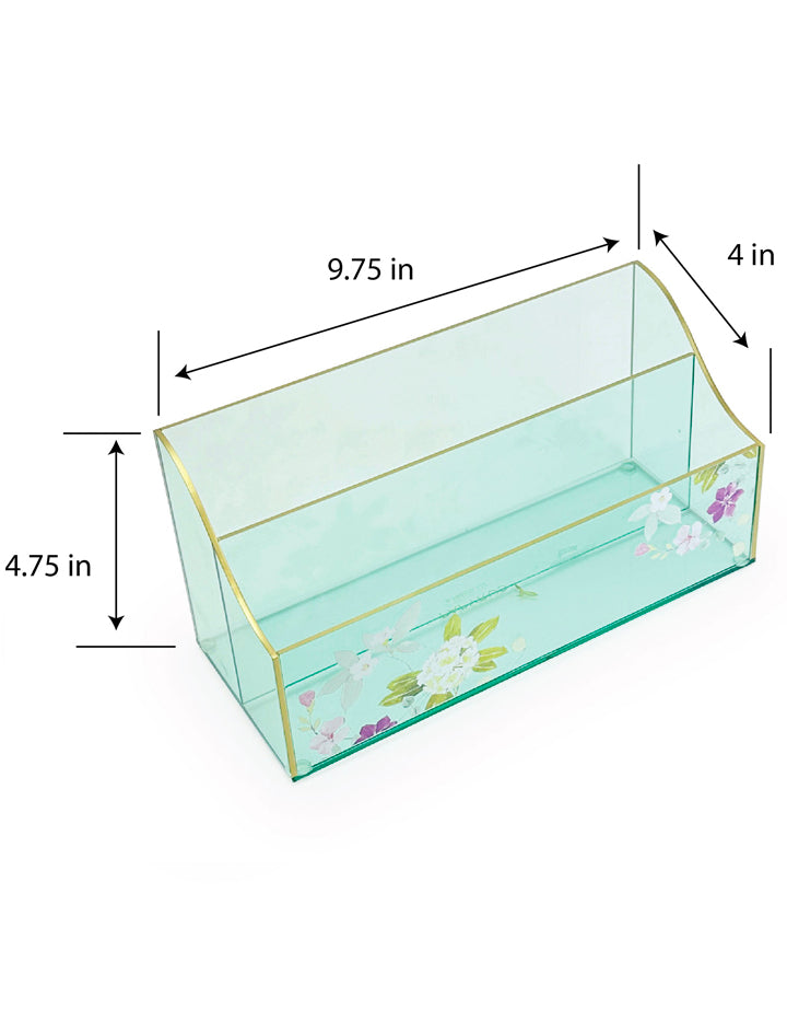 Papyrus Mint Green Acrylic Desk Letter Holder with Floral Design ...