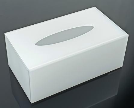 Simply Brilliant Rectangular White Acrylic Tissue Box | DesignStyles