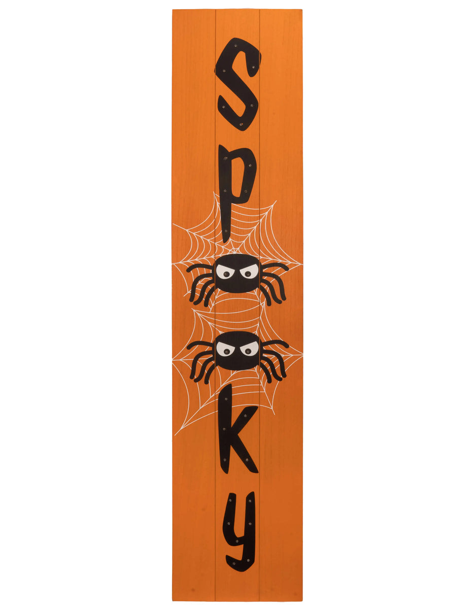 “Spooky” 59-inch Porch Wooden Halloween Light Up Sign | DesignStyles