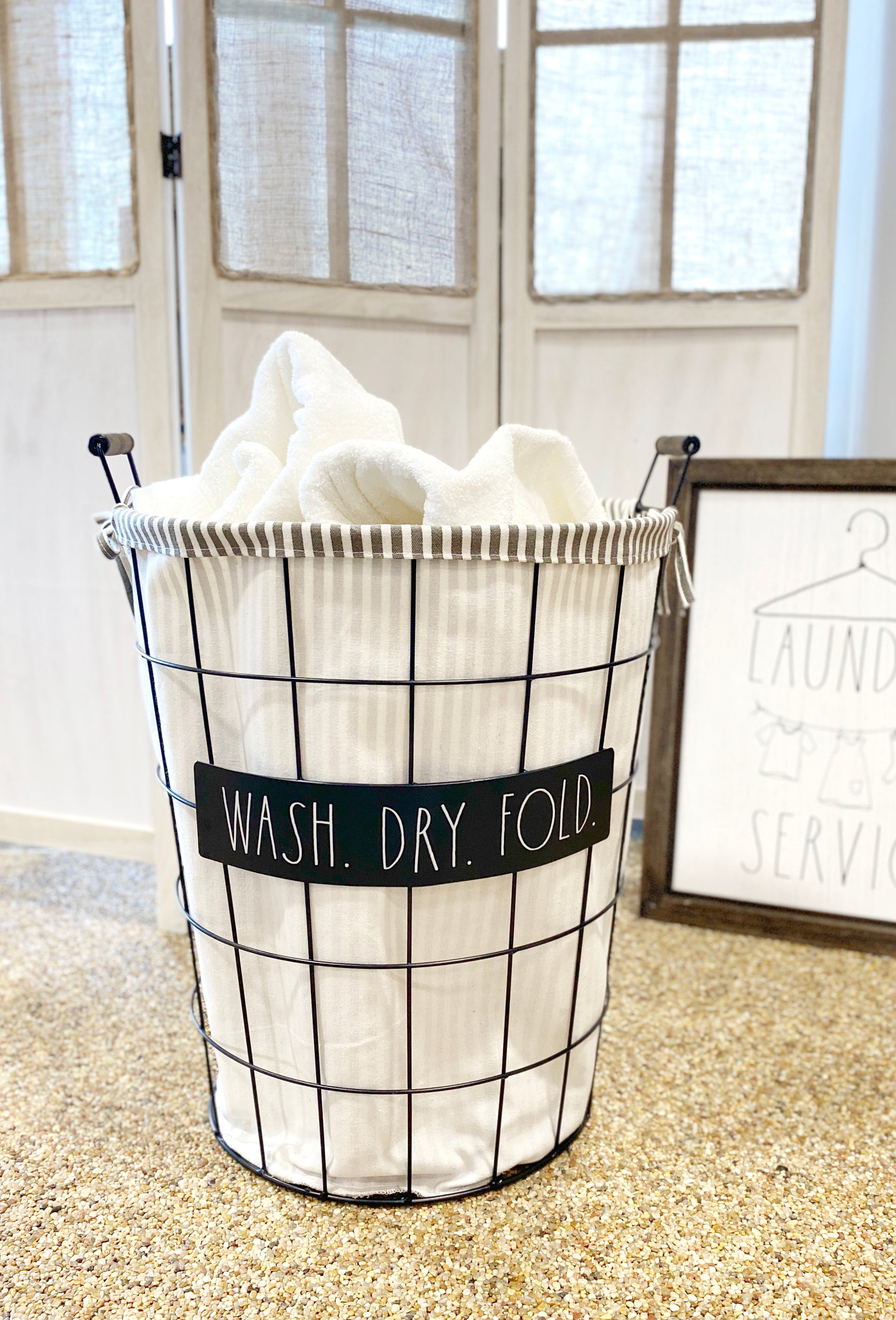 Rae Dunn Laundry Basket
