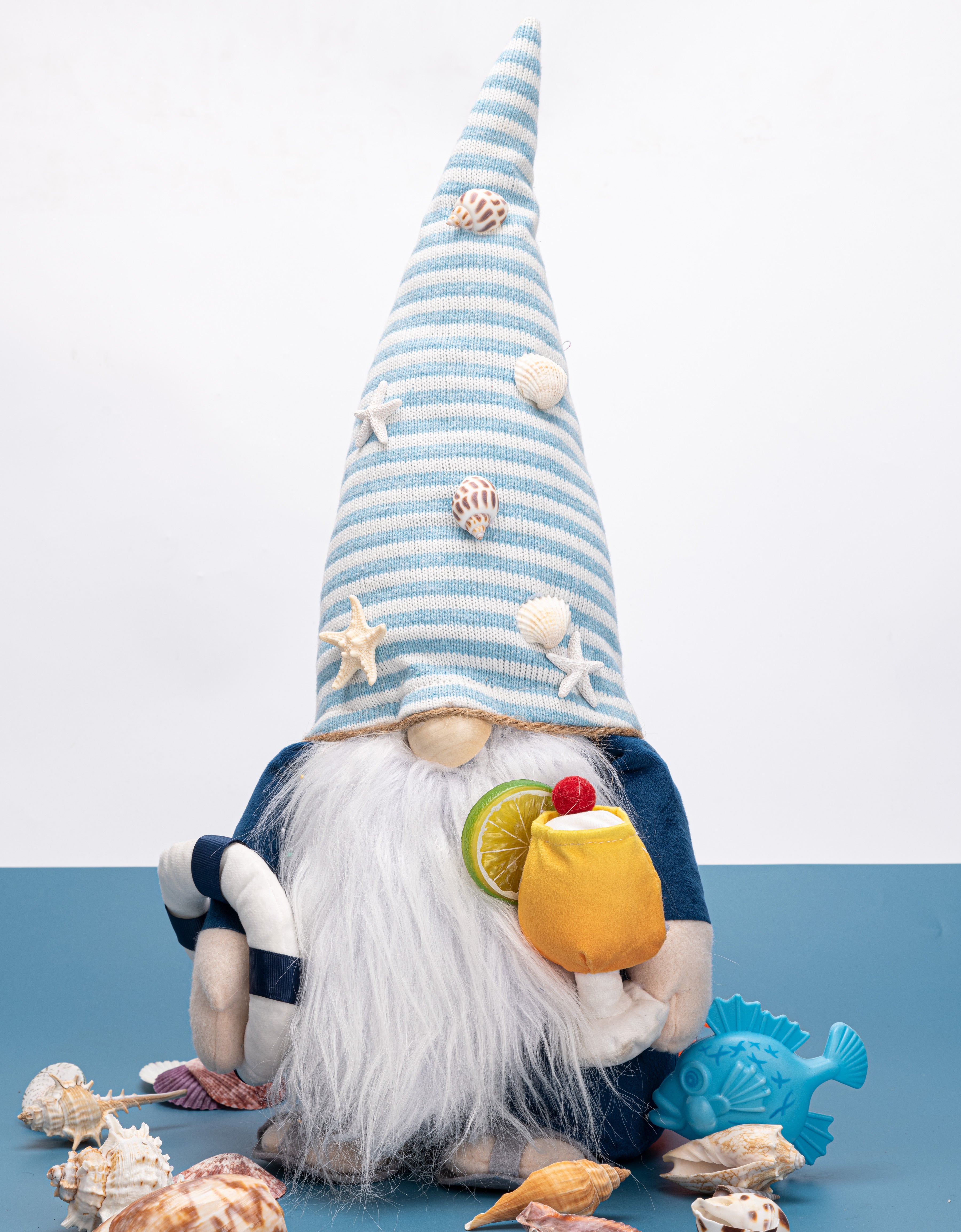 Beach House Summer and Sea-Theme Plush Gnome with Swim Ring | DesignStyles