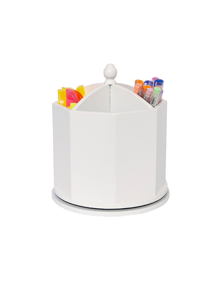 White Spinning Desk Organizer | Design Styles | DesignStyles