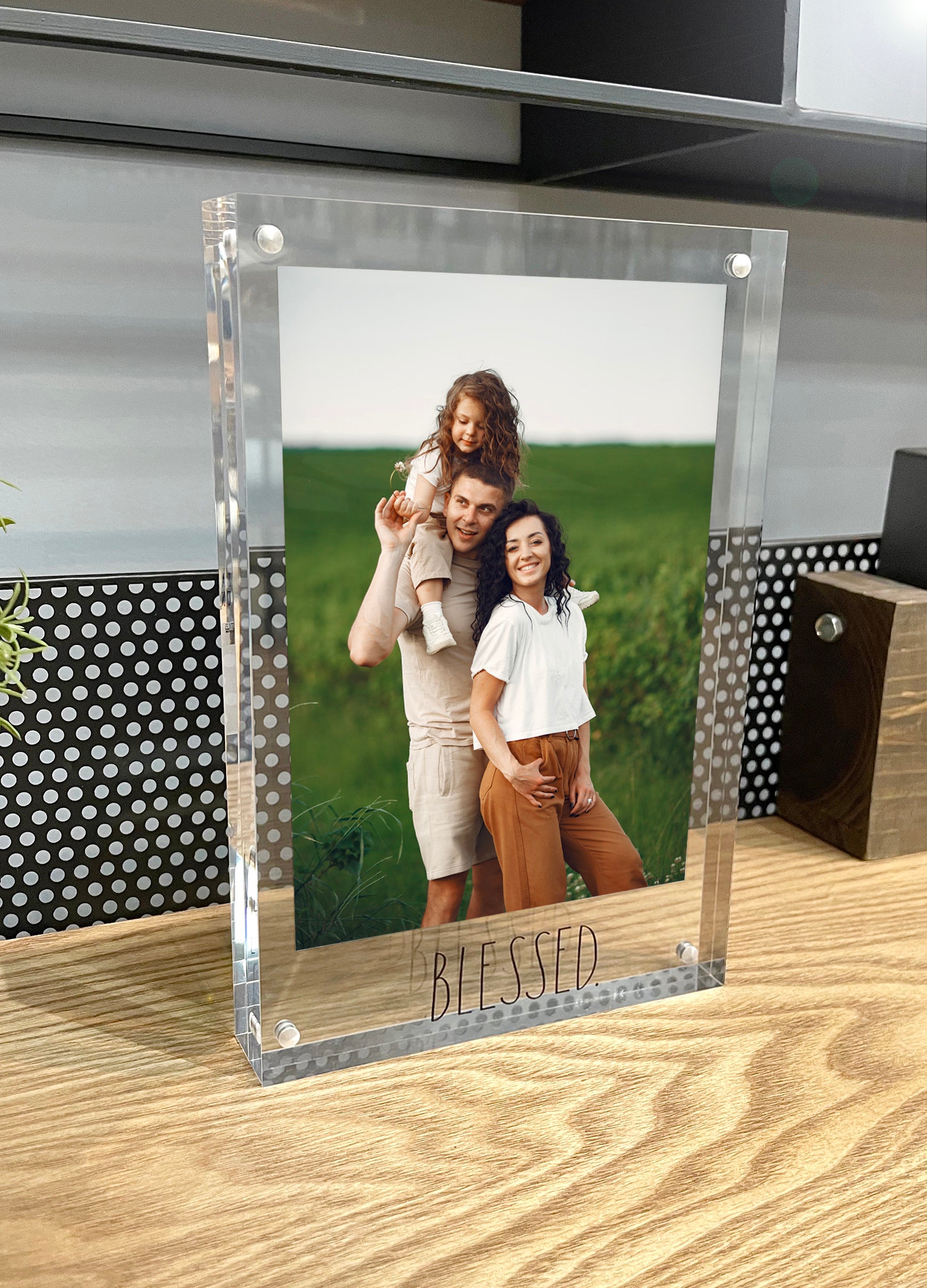 Rae Dunn “Blessed” Acrylic Freestanding 5x7 Picture Frame | DesignStyles
