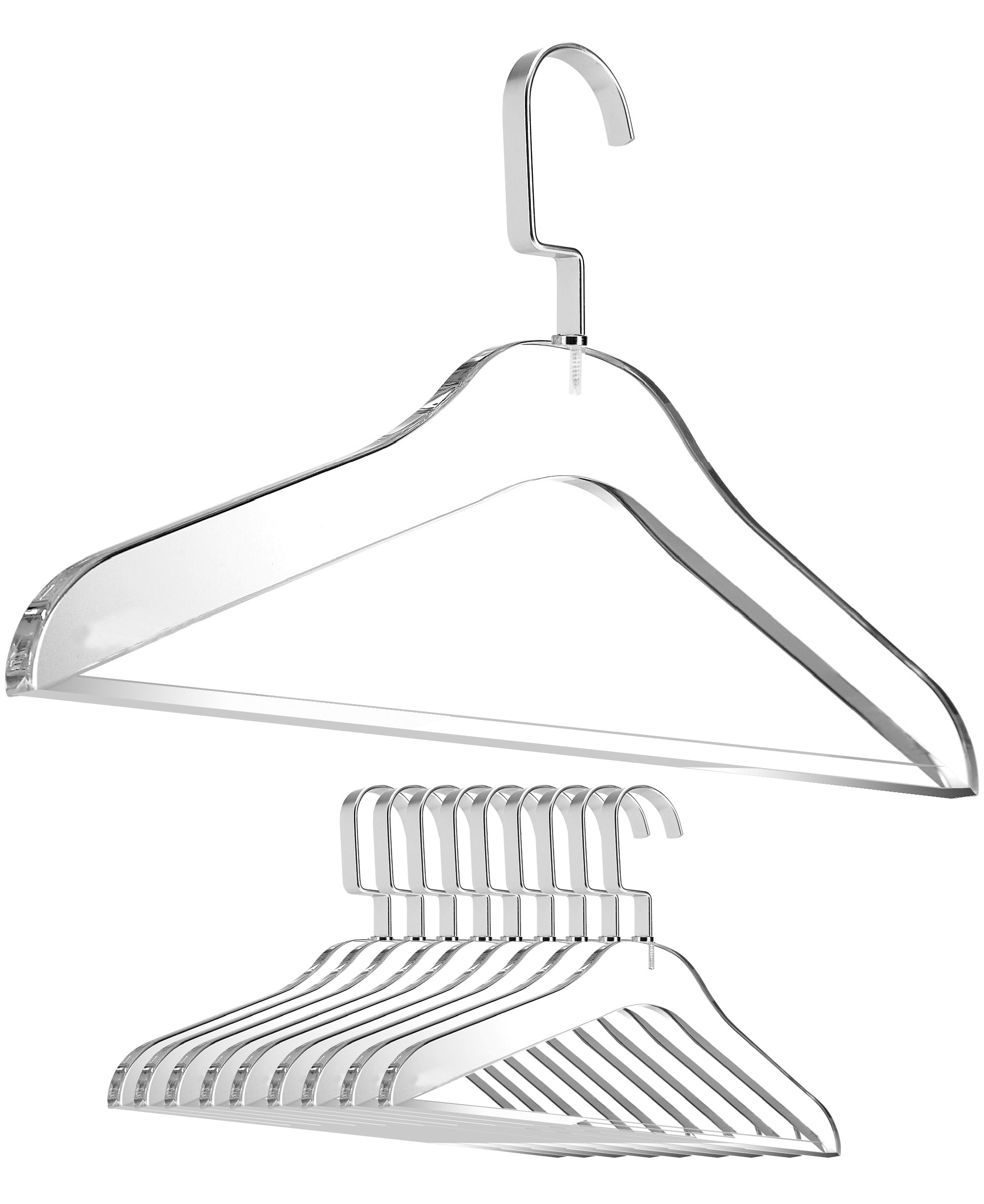 Simply Brilliant Collection 10-Pack Acrylic Hangers with Bars ...