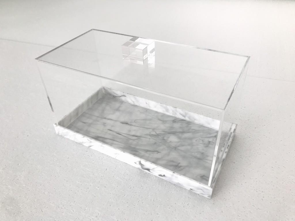 Simply Brilliant Rectangular Acrylic Cake Dome with Marble | DesignStyles