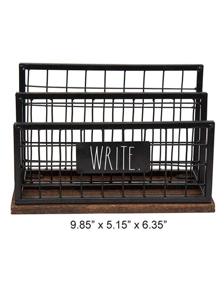Rae Dunn “Write” Metal Black Wire File Holder for Desk | DesignStyles
