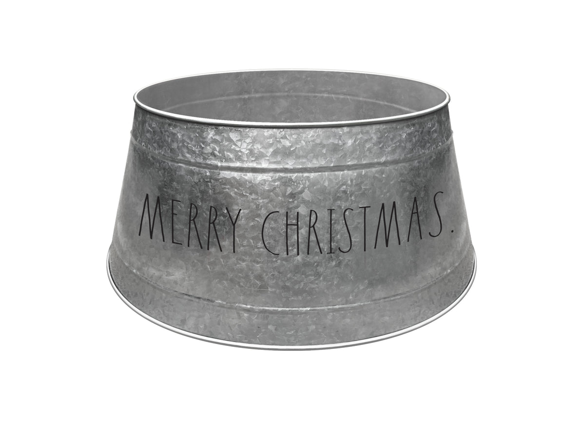 Rae Dunn “Merry Christmas” Galvanized Christmas Tree Collar | DesignStyles