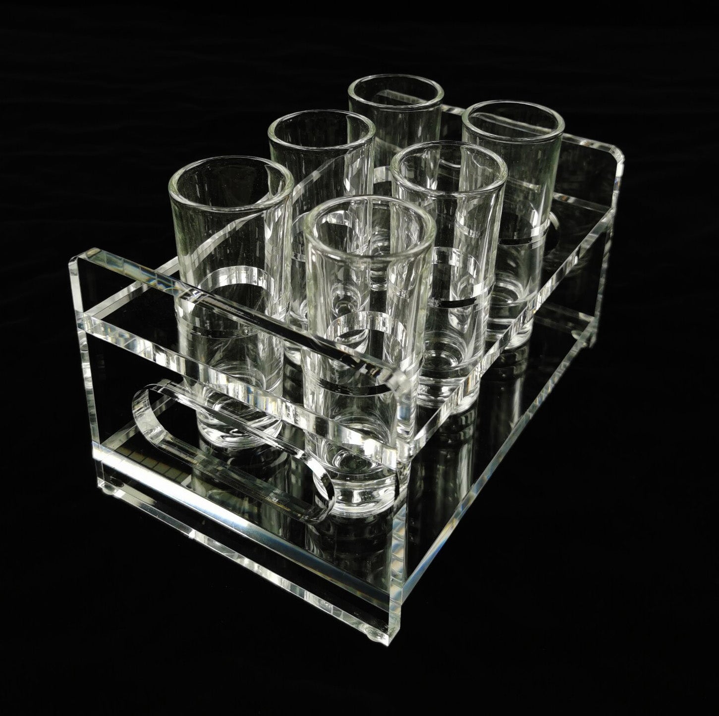 Simply Brilliant Set of 6 Shot Glasses with Clear Acrylic Holder ...