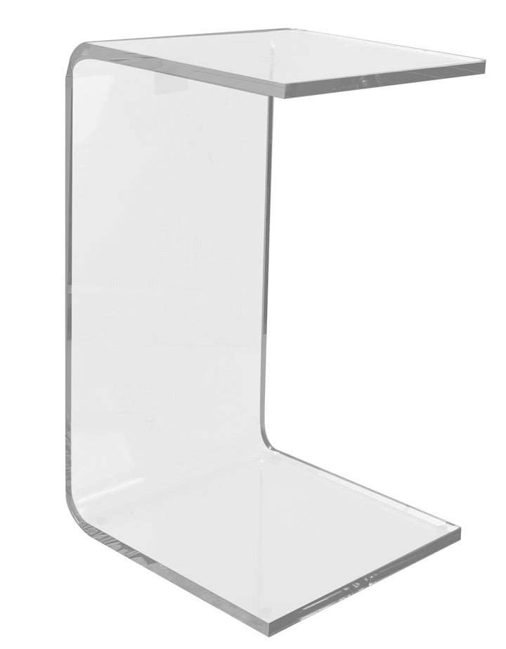 Penmore Brooke Elegant Acrylic C Shape Table | DesignStyles