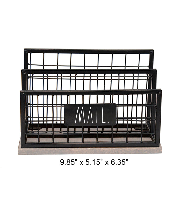 Rae Dunn “Mail” Metal Wire Black Mail Organizer for Desk | DesignStyles