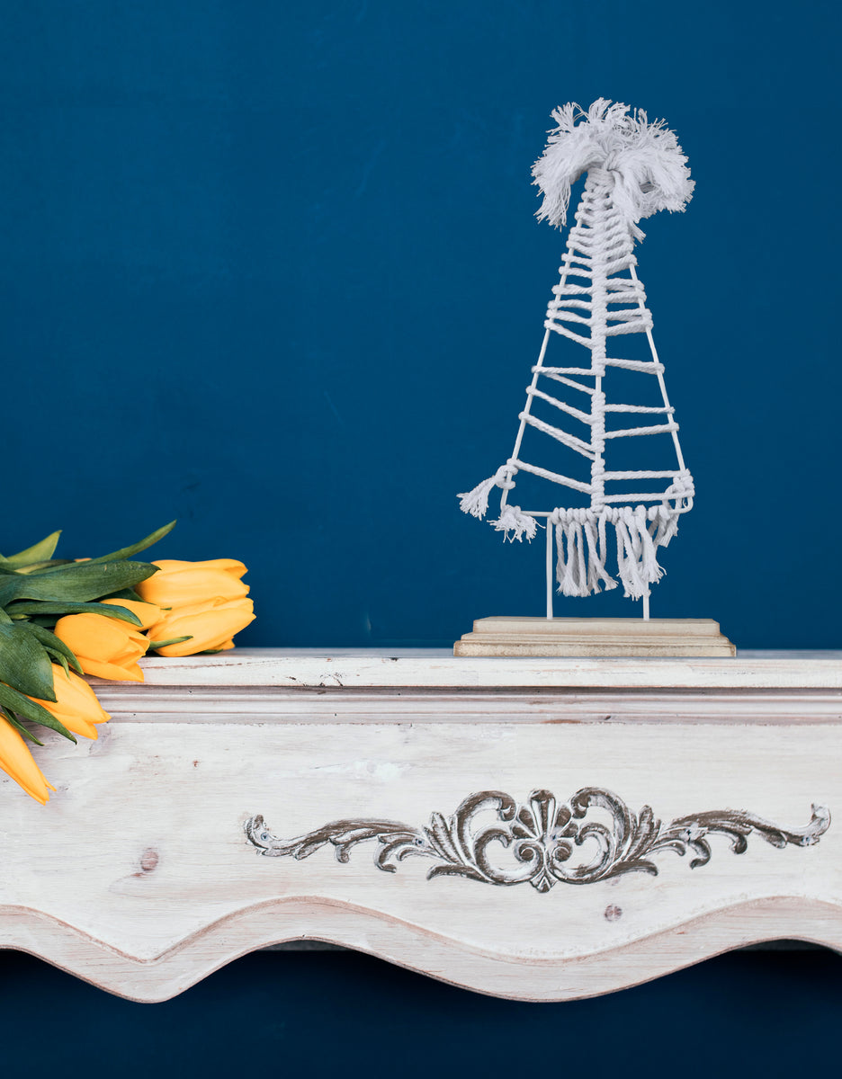 Becki Owens Decorative White Fabric Rope Cone Tree | DesignStyles