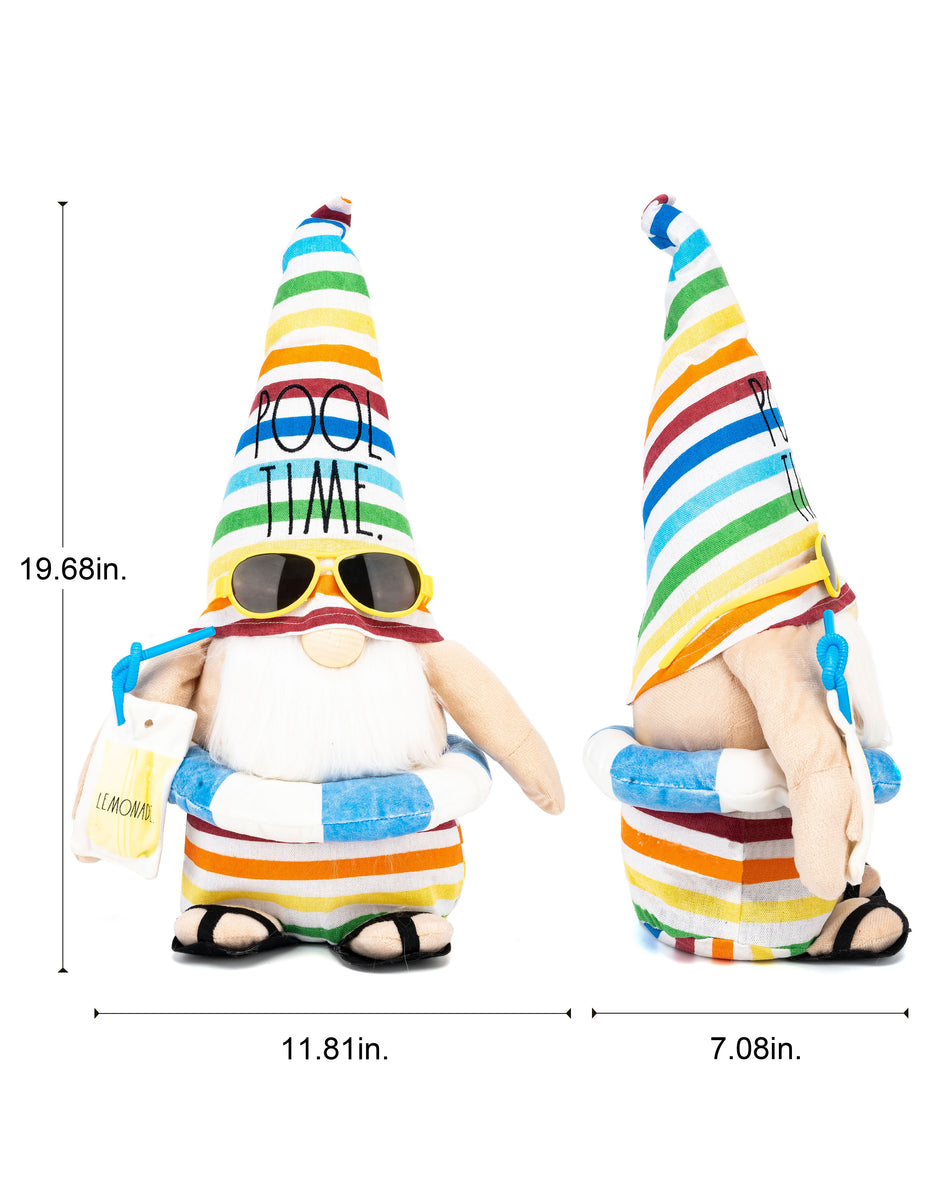 Rae Dunn “Pool Time” Colorful Summer Pool Gnome with Float | DesignStyles