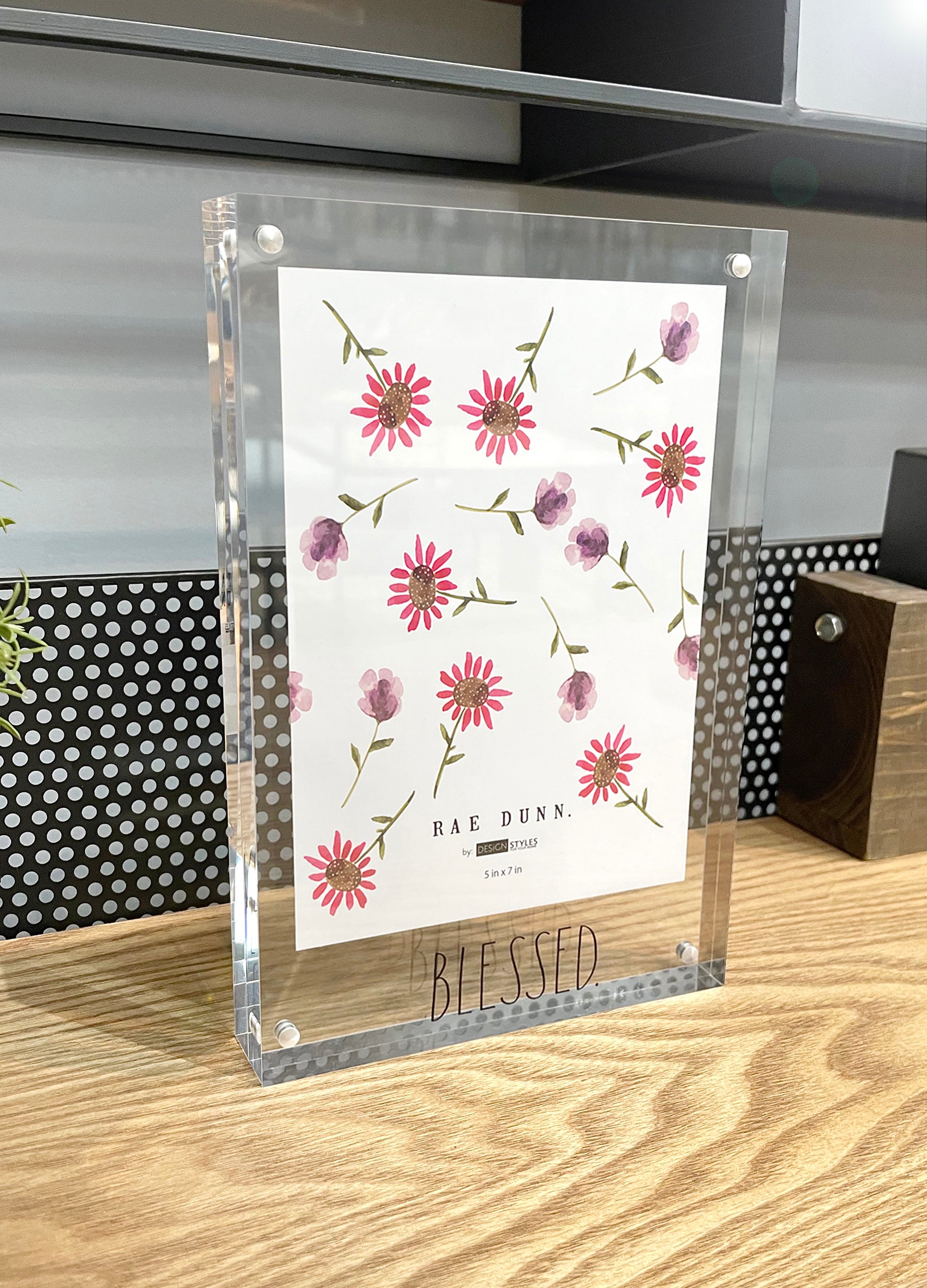 Rae Dunn “Blessed” Acrylic Freestanding 5x7 Picture Frame | DesignStyles